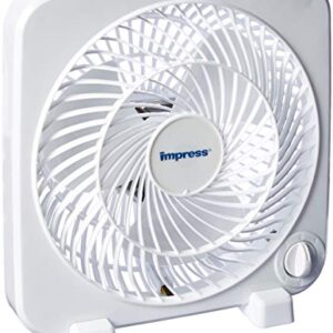 Impress IM-719BX Box Fan, 9 Inches, White