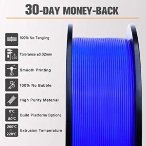 SUNLU PETG 3D Printer Filament, PETG Filament 1.75mm Dimensional Accuracy +/- 0.02 mm, 1 kg Spool, PETG Blue