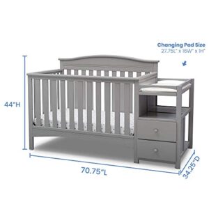 Delta Children Birkley Convertible Crib N Changer, Grey