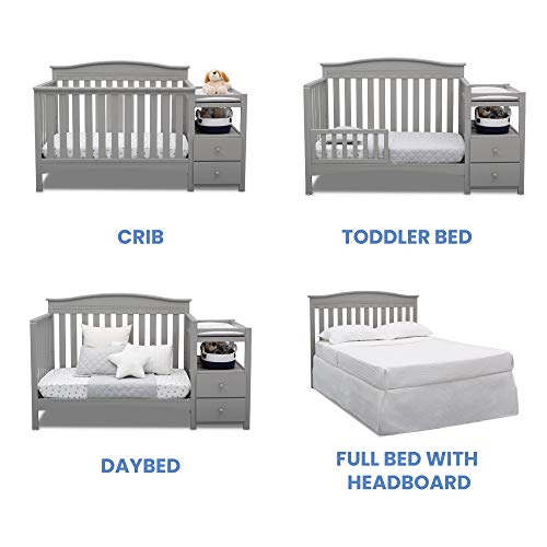 Delta Children Birkley Convertible Crib N Changer, Grey