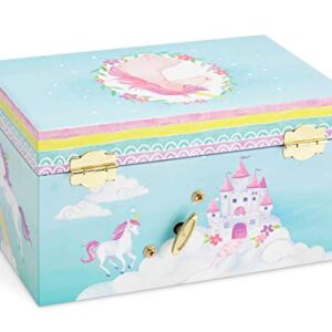 Jewelkeeper Girl's Musical Jewellery Storage Box with Pull-out Drawer, Rainbow Unicorn Design, The Unicorn Tune