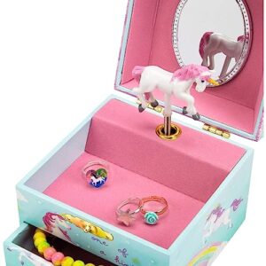 Jewelkeeper Musical Jewelry Box, Unicorn Rainbow Design with Pullout Drawer, The Beautiful Dreamer Tune