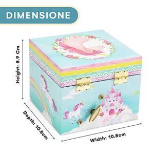 Jewelkeeper Musical Jewelry Box, Unicorn Rainbow Design with Pullout Drawer, The Beautiful Dreamer Tune