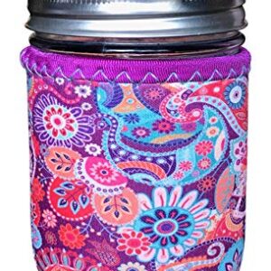 Koverz for Jars - #1 Neoprene Mason Jar Coolie 16 oz Insulator Sleeve - Paisley