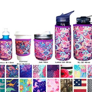 Koverz for Jars - #1 Neoprene Mason Jar Coolie 16 oz Insulator Sleeve - Paisley