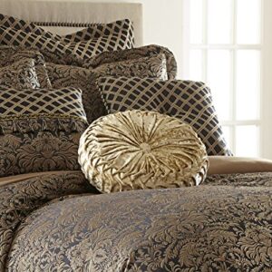 Sterling Creek Valencia 9-Piece Black Gold Floral Jacquard Oversized Comforter Set (King)