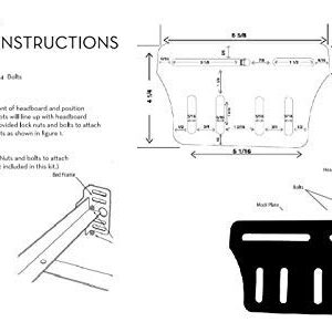 Lussuoso Furniture Modi-Plate Bed Frame Adapter / Connector, Heavy Duty Bed Frame Modification to Connect Headboard Footboard, Steel Bracket 2 PC set