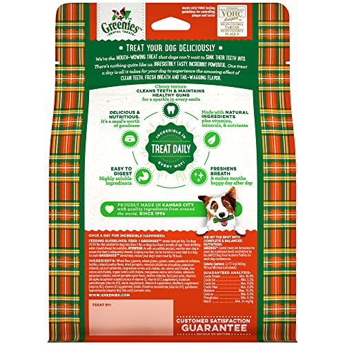 GREENIES Regular Natural Dog Dental Care Chews Oral Health Dog Treats, Pumpkin Spice Flavor, 12 oz. (12 Treats)