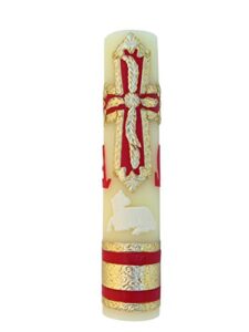 easter lent candle alpha omega sheep catholic candle