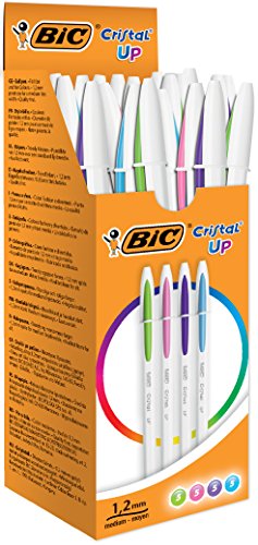 BIC Cristal Up Ballpoint Pens - Assorted Fashion Colours, Box of 20