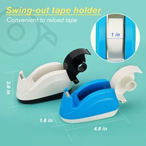 KTRIO Tape Dispenser, 2 Pack Tape Dispenser Desk Small Tape Dispensers, Weighted Non-Skid Base, Tape Desk Dispenser Mini Desktop Tape Holder Cute Tape Dispenser for Office Home School Gift Wrapping