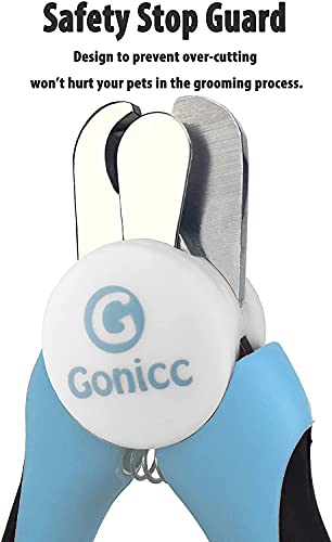 gonicc Dog & Cat Pets Nail Clippers and Trimmers - with Safety Guard to Avoid Over Cutting, Free Nail File, Razor Sharp Blade - Professional Grooming Tool for Pets