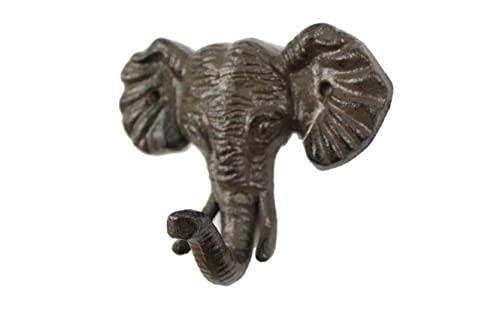 Handcrafted Nautical Decor Cast Iron Elephant Hook 5" - Door Hook - Decorating with Elephants