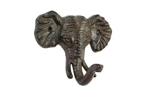 Handcrafted Nautical Decor Cast Iron Elephant Hook 5" - Door Hook - Decorating with Elephants