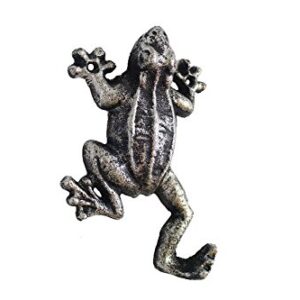 Handcrafted Nautical Decor Rustic Silver Cast Iron Frog Hook 6" - Rustic Wall Hook - Frog Decoration