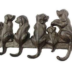 Handcrafted Nautical Decor Cast Iron Dog Wall Hooks 8" - Decorative Hook - Dog Home Decoration