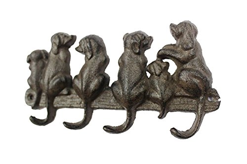 Handcrafted Nautical Decor Cast Iron Dog Wall Hooks 8" - Decorative Hook - Dog Home Decoration