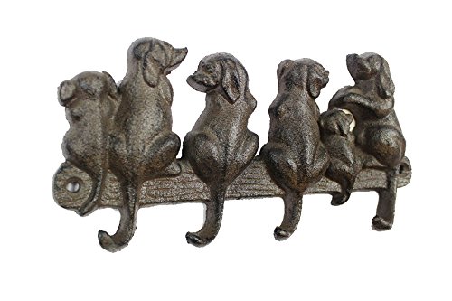 Handcrafted Nautical Decor Cast Iron Dog Wall Hooks 8" - Decorative Hook - Dog Home Decoration