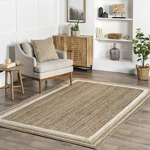 nuLOOM Rikki Coastal Braided Jute Area Rug, 5' x 8', Off-white