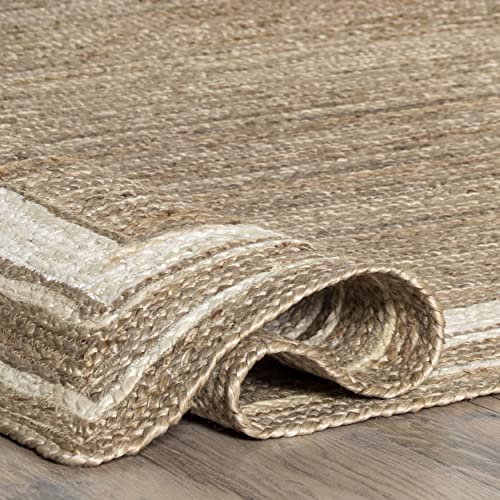 nuLOOM Rikki Coastal Braided Jute Area Rug, 5' x 8', Off-white