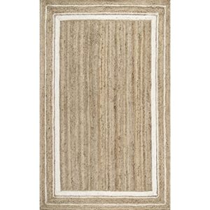 nuLOOM Rikki Coastal Braided Jute Area Rug, 5' x 8', Off-white