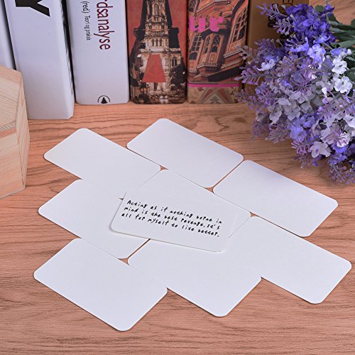 BLUECELL 200pcs White Color Paper Message Business Gift Card Word Card 3.5 x 2 inches (White)