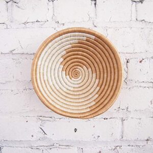 small african basket- sokoke/rwanda basket/woven bowl/sisal & sweetgrass basket/tans, white