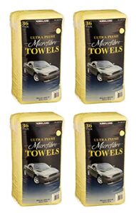 kirkland signature ultra high pile premium microfiber towels, 36 pack 16x16 4 pack