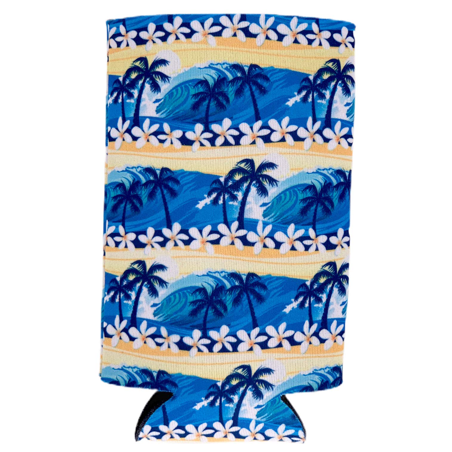 Waves Tropical Beach Pattern 16 oz. Can Coolie