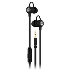 ecoxgear sweat proof sport buds with microphone & passive noise cancellation - black