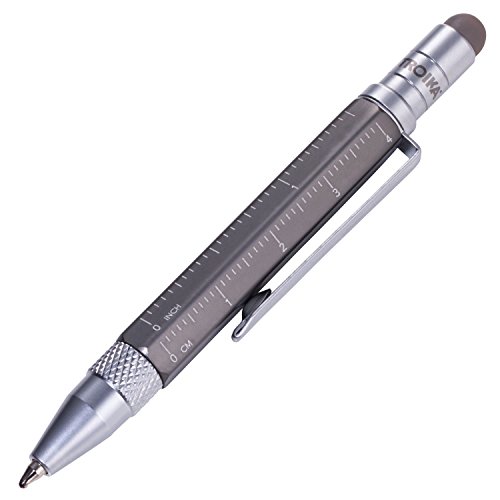 Troika CONSTRUCTION LILIPUT – PIP25/TI – Multitasking ballpoint pen (small) – Tool Pen– centimetre and inch ruler – slotted and Phillips screwdriver – stylus (titanium colour) original