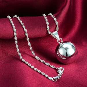 phitakshop 1pcs 925 silver big bell ball pendant jewelry gift n-4