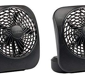 O2Cool FD05004BLK 5" Black 2 Speed Battery Operated Camping Fans - Quantity 22