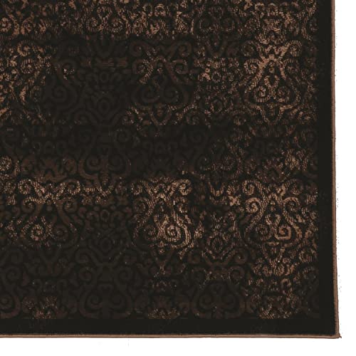 Linon RUGVT4323 Vintage Collection Ilussion 2x3, Brown, 2' x 3'