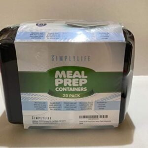 Simply Life New 3 Compartment Meal Prep Containers (20 Pack)