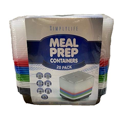 Simply Life New 3 Compartment Meal Prep Containers (20 Pack)