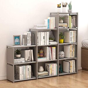 Angotrade Jaketen Bookshelf 9-Cubes Book Shelf Office Storage Shelf Plastic Storage Cabinet (Grey)