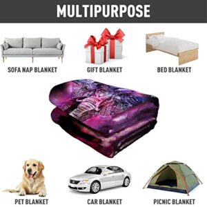 Throw Blankets Fleece Blanket for Sofa Bed Mandala Elephant India Style Galaxy Nebula Book 40" x 50"