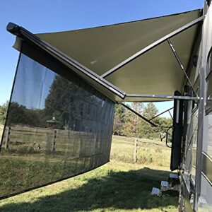 RV Awning Sun Shade Screen 8' X 15' 3'' Black Tentproinc Mesh Sunshade Camper Trailer Awning Shade Screen UV Blocker Completed Kits - 3 Year Warranty