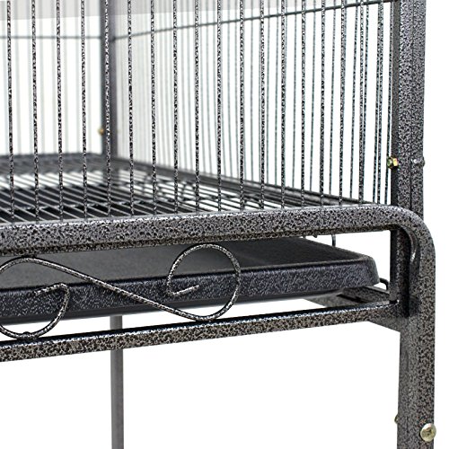 ZENY 53-Inch Parakeet Bird Cage, Wrought Iron Standing Large Parrot Parakeet Flight Birdcage with Rolling Stand, Pet Parrot Cage, Flight Cage for Cockatiels Parakeet Lovebird Canary Finch