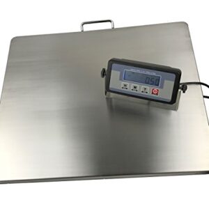 Angel USA Extra Large Platform 22 Inches x 18 Inches Stainless Steel 400 Pounds Heavy Duty Digital Postal Shipping Scale, Powered by Batteries or AC Adapter, for Floor Bench Office Weight Weighing