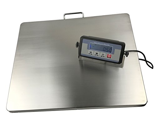 Angel USA Extra Large Platform 22 Inches x 18 Inches Stainless Steel 400 Pounds Heavy Duty Digital Postal Shipping Scale, Powered by Batteries or AC Adapter, for Floor Bench Office Weight Weighing