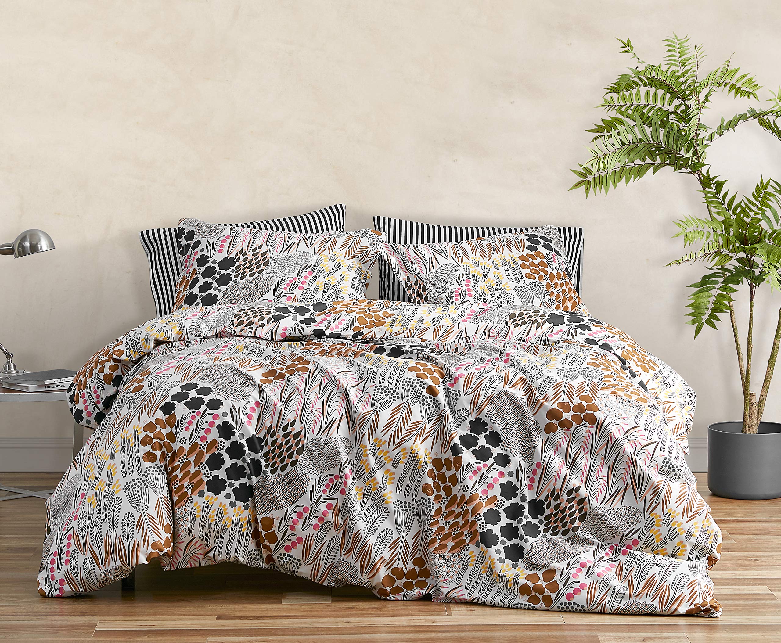 Marimekko - King Comforter Set, Cotton Percale Bedding with Matching Shams, Stylish Modern Home Decor (Pieni Letto Multi, King)