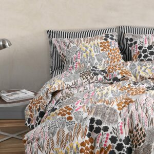 Marimekko - King Comforter Set, Cotton Percale Bedding with Matching Shams, Stylish Modern Home Decor (Pieni Letto Multi, King)