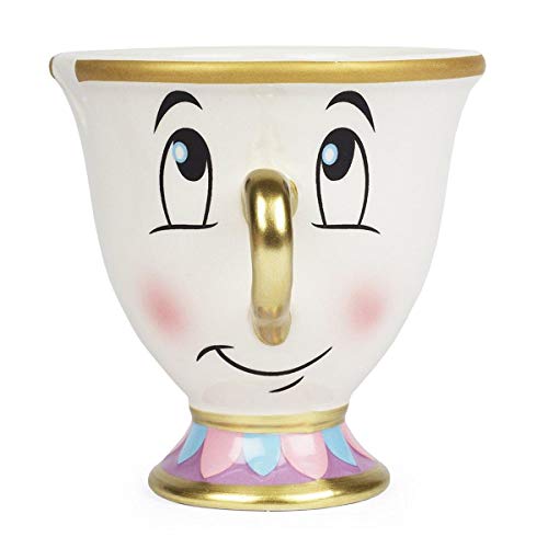 FAB Starpoint Disney Beauty and the Beast Chip Mug with Gold Foil Printing, Multicolor, 8 Ounces