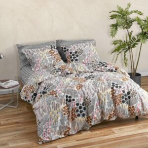 Marimekko - King Comforter Set, Cotton Percale Bedding with Matching Shams, Stylish Modern Home Decor (Pieni Letto Multi, King)