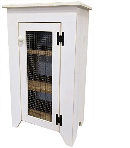 Sawdust City Jelly Cupboard with Screen Door (Old Cottage White)