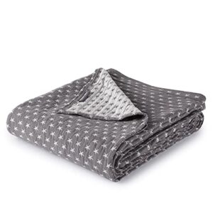 sterling creek dawson star muslin throw blanket three layers lightweight breathable cotton gauzy blanket for adults, all season (throw, gray)