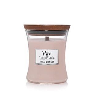 woodwick vanilla & sea salt medium hourglass candle, 9.7 oz.