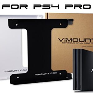 ViMount Wall Mount Metal Holder Compatible with Playstation 4 PS4 PRO Version in White Color